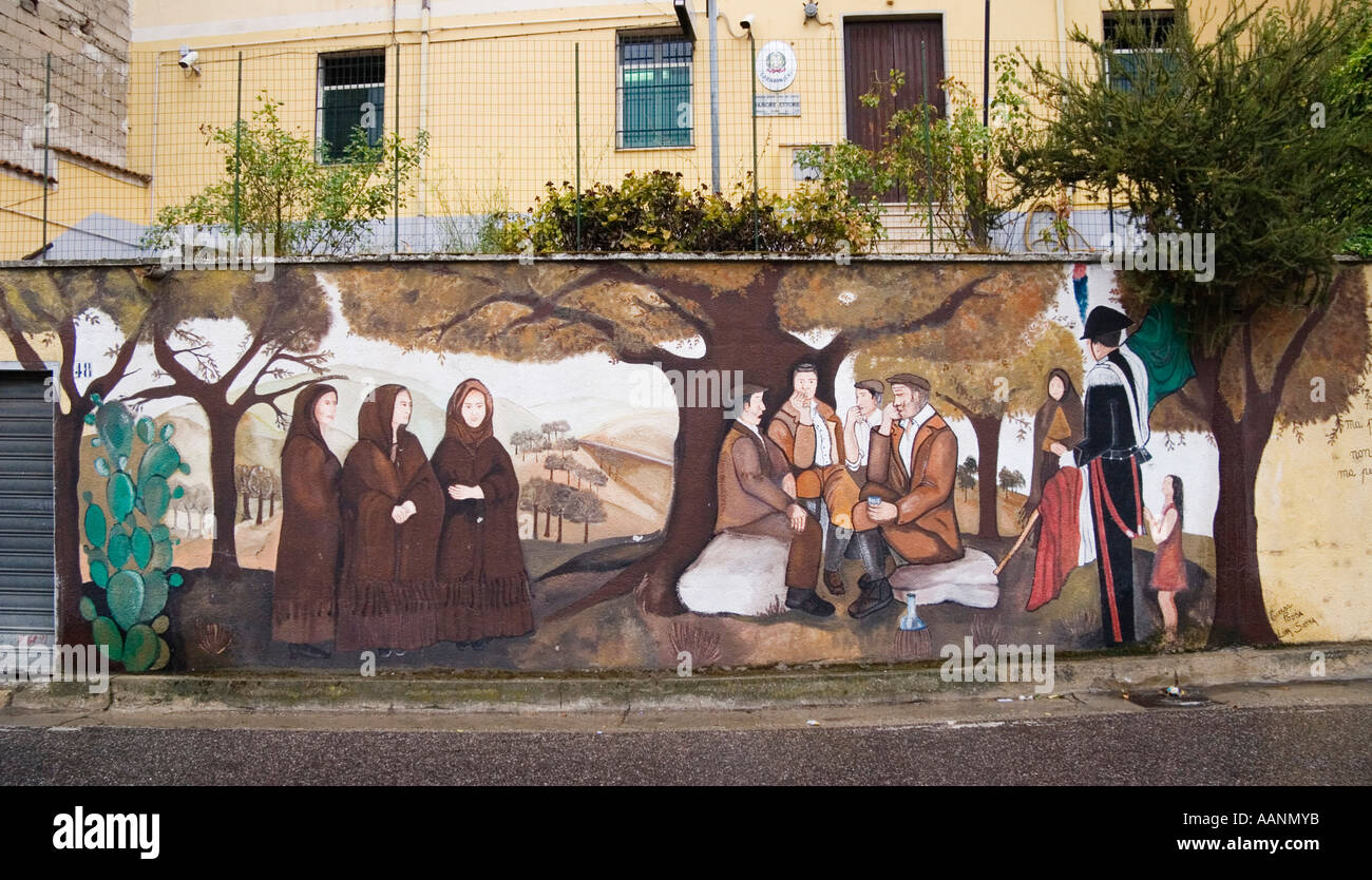 Murales, political wallpaintings in Orgosolo, Sardinia, Italy Stock ...