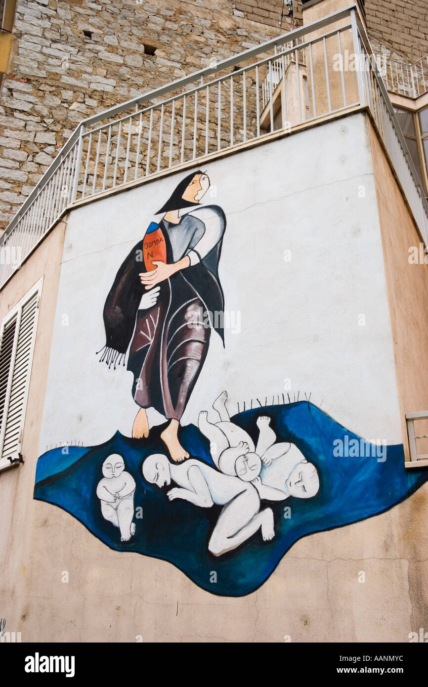 Murales, political wallpaintings in Orgosolo, Sardinia, Italy Stock ...