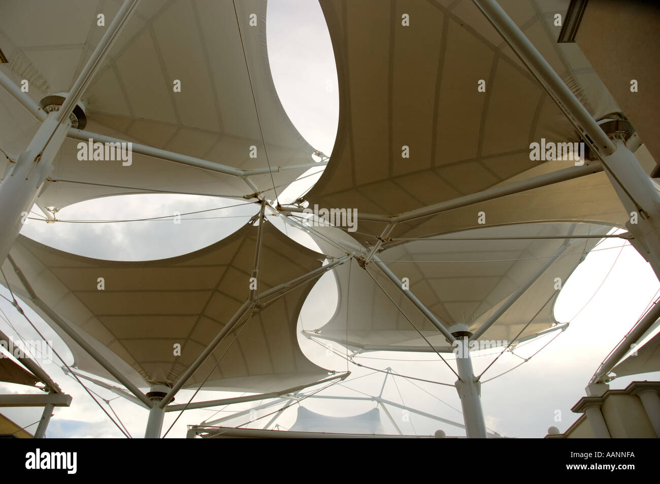 Canopies at La Isla Shopping Mall in Cancun Mexico Stock Photo - Alamy