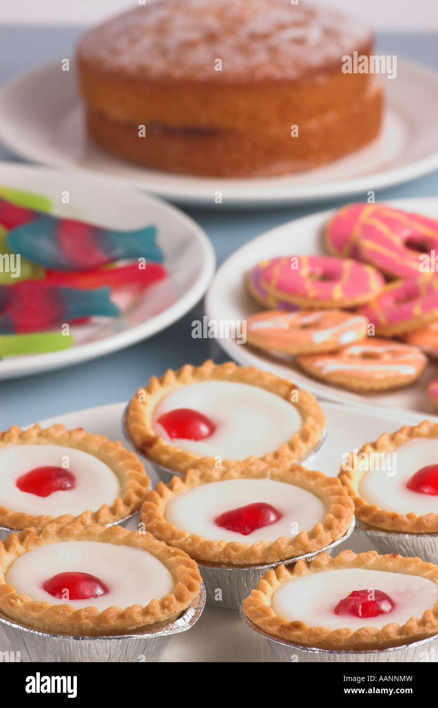 Assorted Sweet Treats Cakes Biscuits Tarts Stock Photo - Alamy