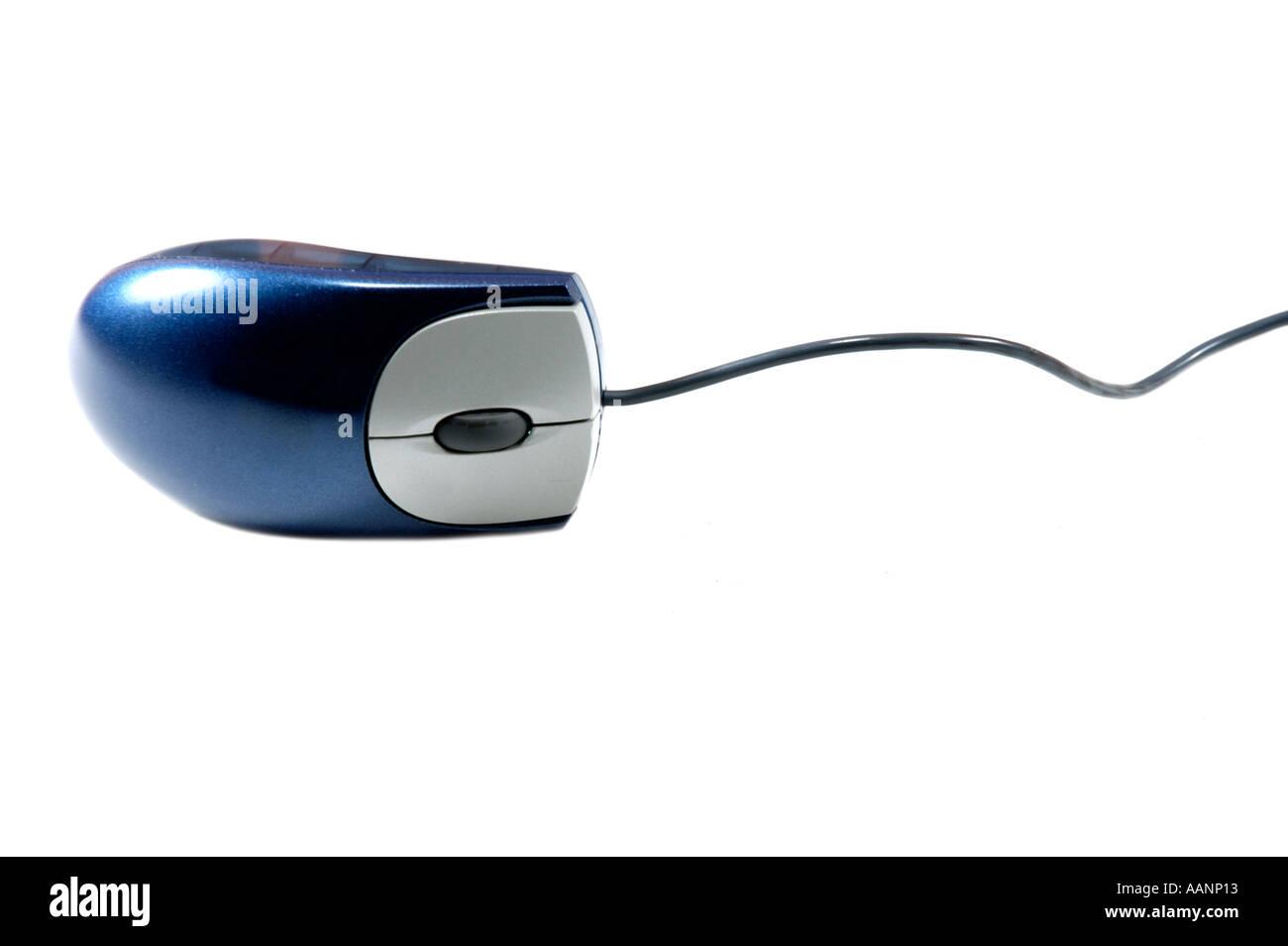 Blue mouse over white background Stock Photo - Alamy