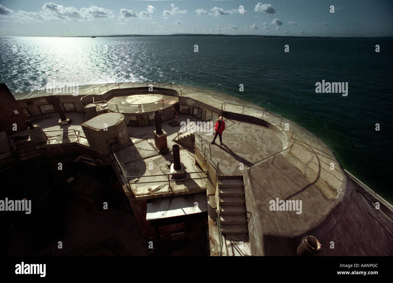 Spit Bank Fort in the Solent the smallest in a chain of 19th century ...