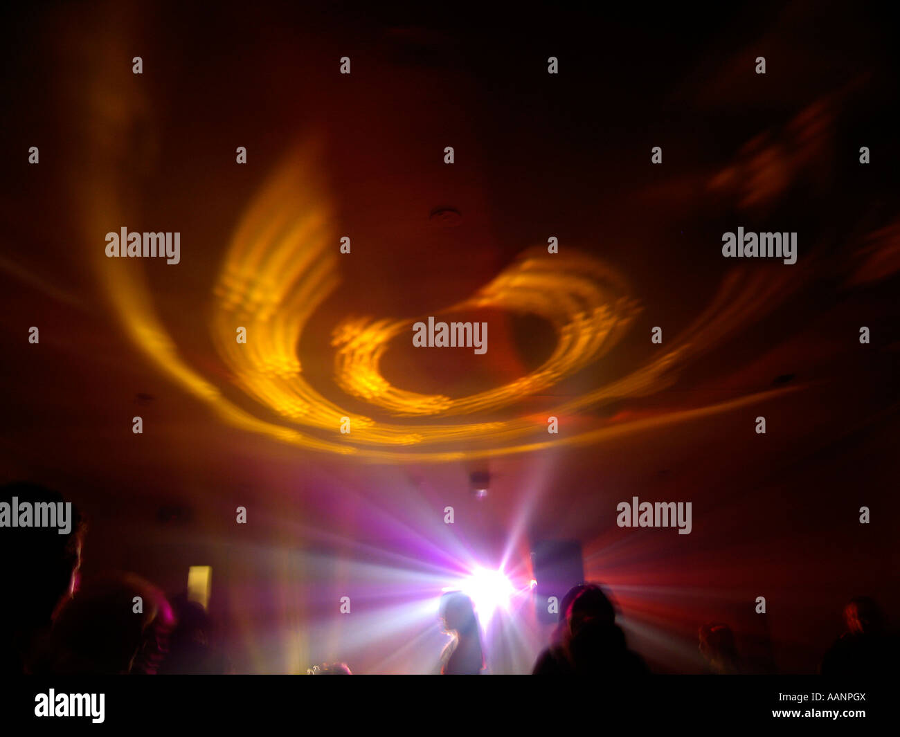 Motion blur disco lighting effects on ceiling Stock Photo - Alamy