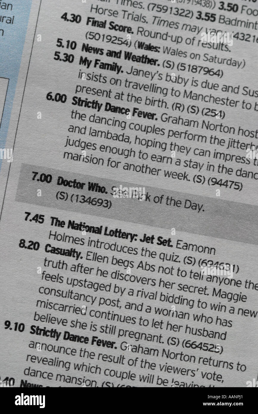 Tv program list hi-res stock photography and images - Alamy