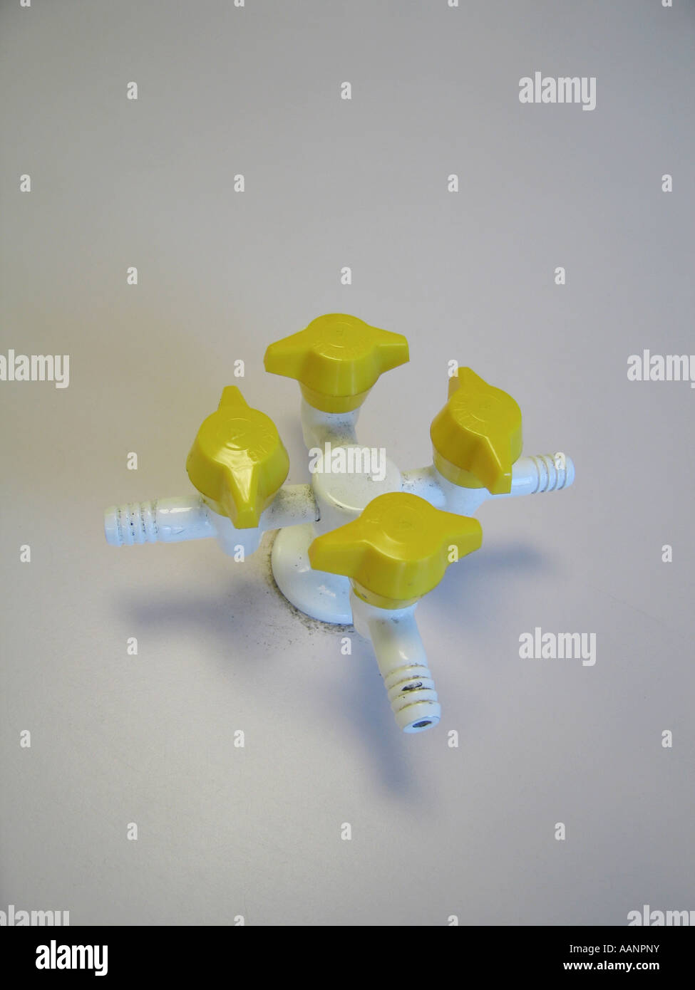 Gas taps on school science department bench Stock Photo - Alamy