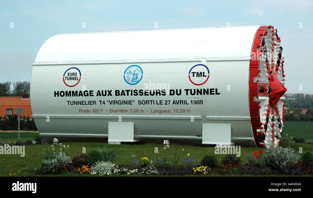 Side view of Channel Tunnel boring machine used as memorial to ...