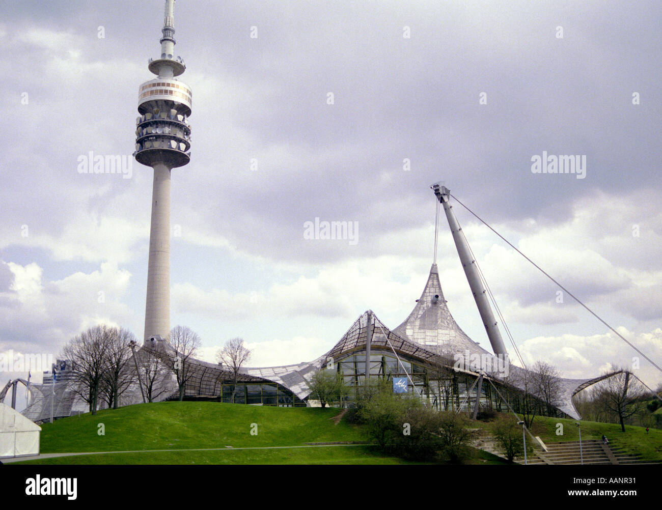 Olympic Tower and Olympic Swimming pool Olympia Park Munich Germany ...