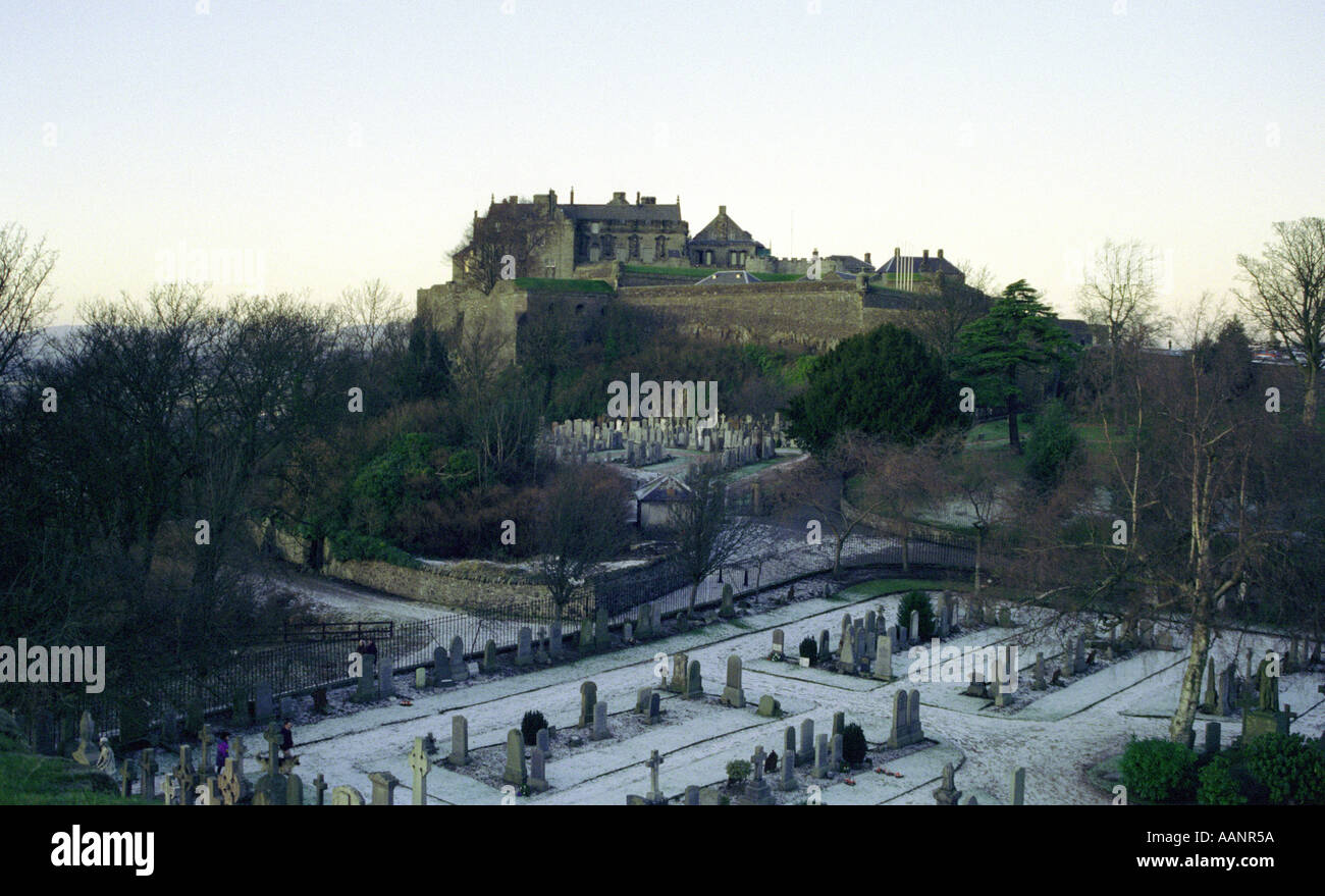 Stirling Castle and graveyard in winter Stirling Scotland UK Stock ...