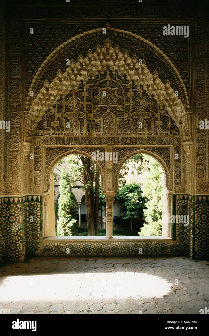 Window at the Alhambra Palace, Granada, Spain Stock Photo - Alamy
