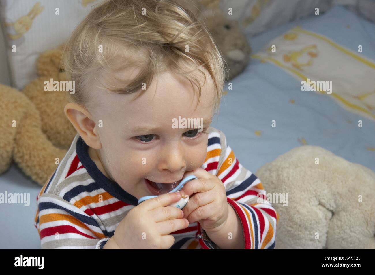 baby with dummy Stock Photo - Alamy