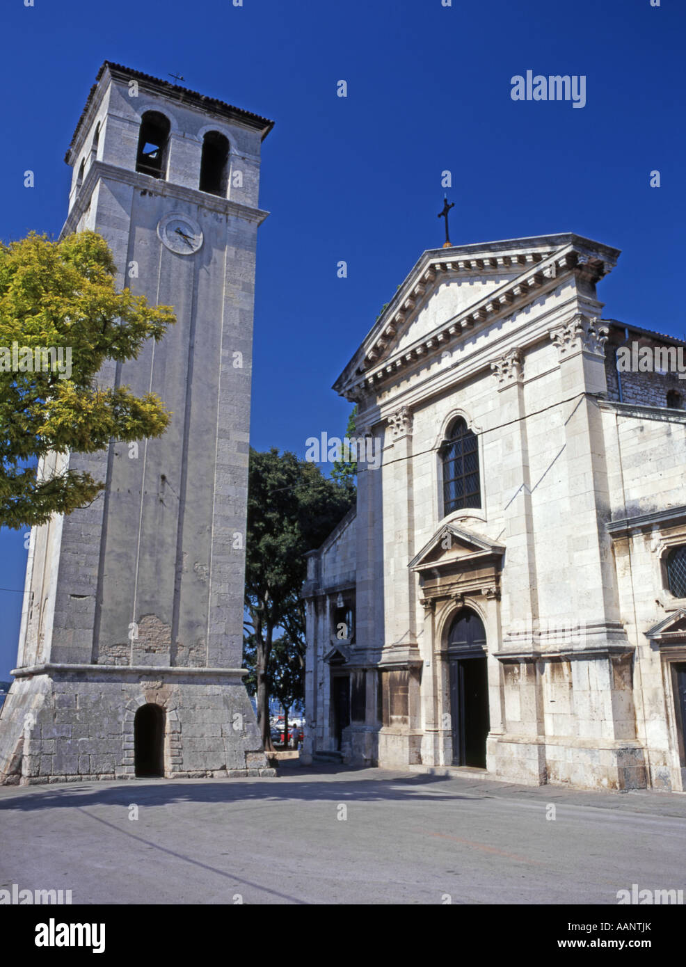 Pula, Istria, Croatia. Cathedral (Orig 4thC: Facade 16thC: Bell tower ...