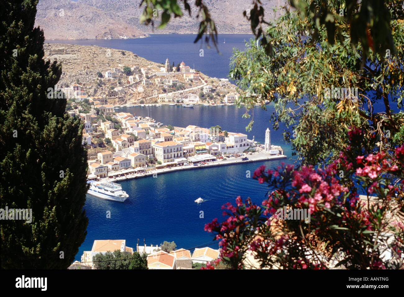 View of Symi town from Chorio village, Symi, Greece Stock Photo - Alamy
