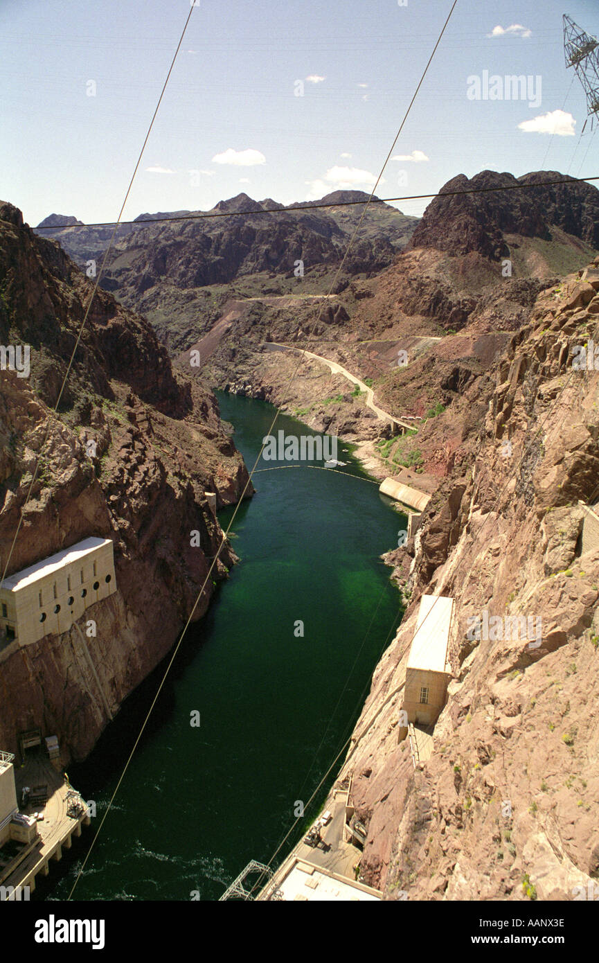 View of the Colorado river from the top of the Hoover Dam Arizona ...