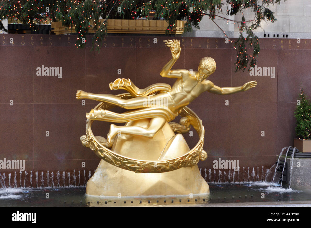 Prometheus Statue Rockefeller Center Manhattan New York City USA Stock ...