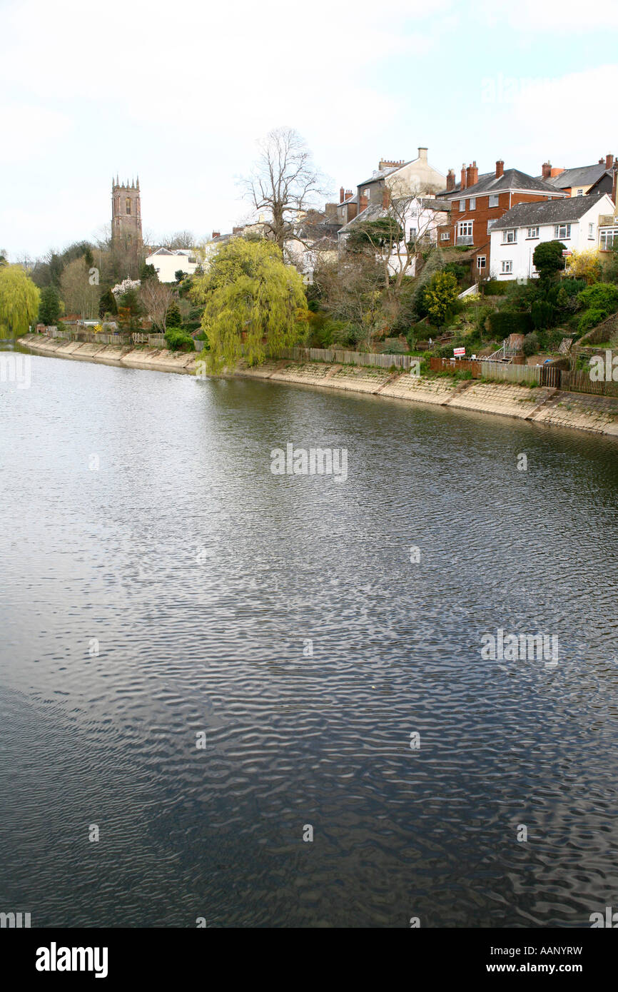View of the River Exe, Tiverton, Devon Stock Photo - Alamy