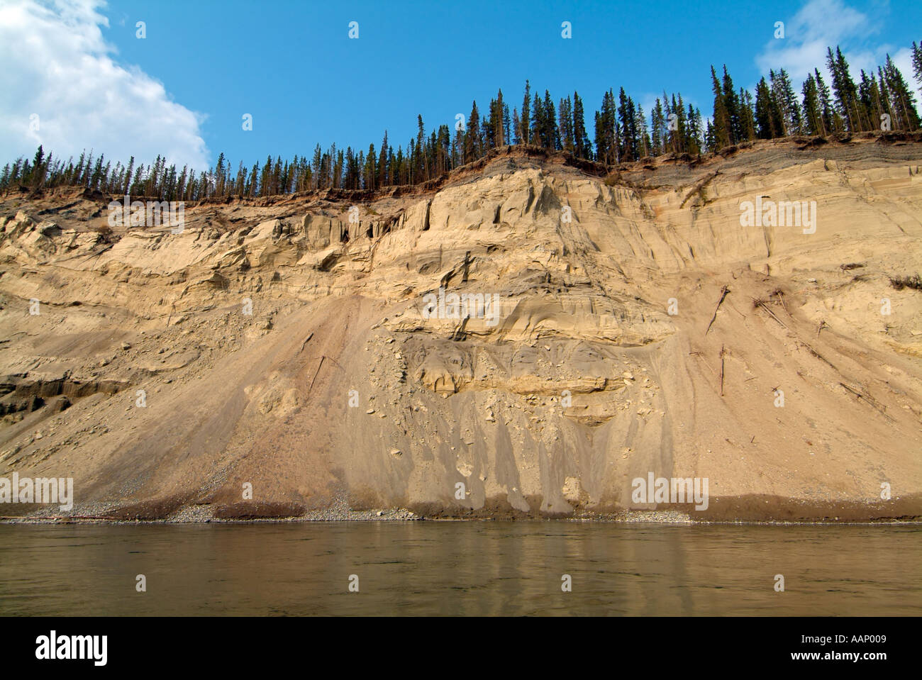 Sandy cliffs line the Teslin River, Yukon, Canada Stock Photo - Alamy