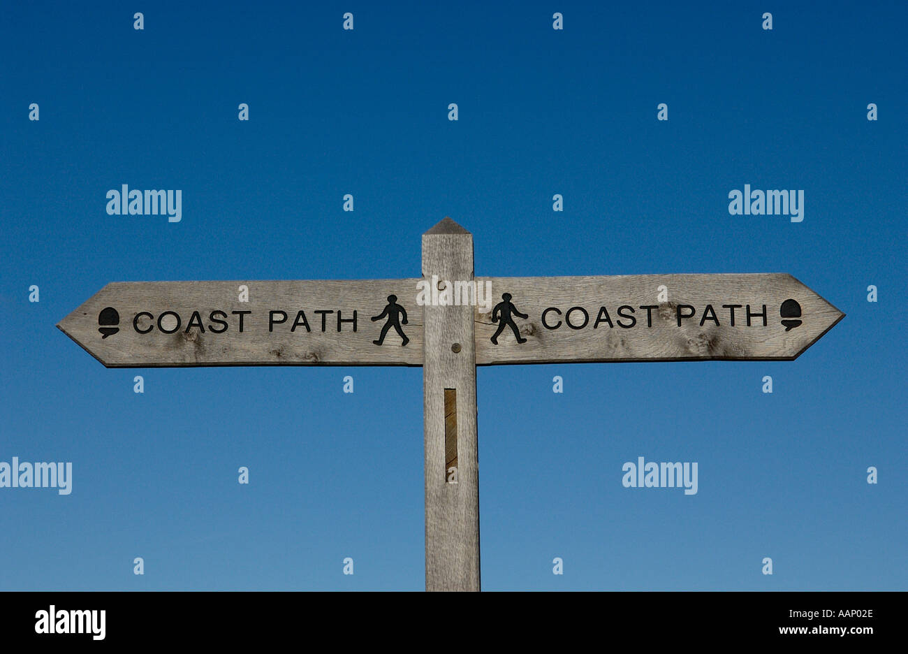 A coast path direction sign on the UNESCO Jurassic World Heritage Coast ...