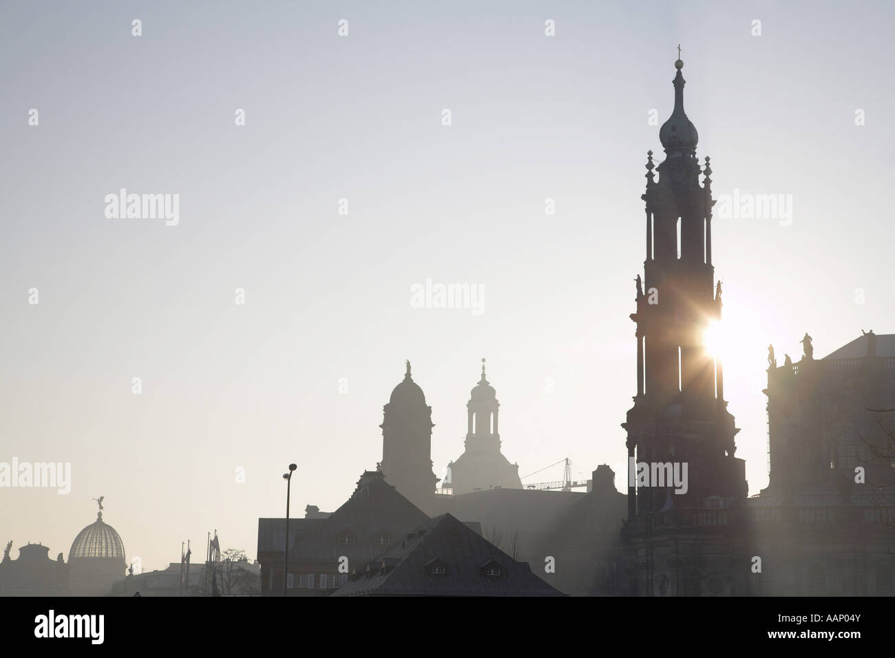 city and towers of Zwinger Palace, Dresden Castle and Frauenkirche ...