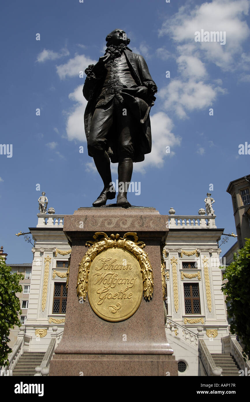 monument of Johann Wolfgang Goethe-Denkmal in Leipzig, Germany, Saxony ...