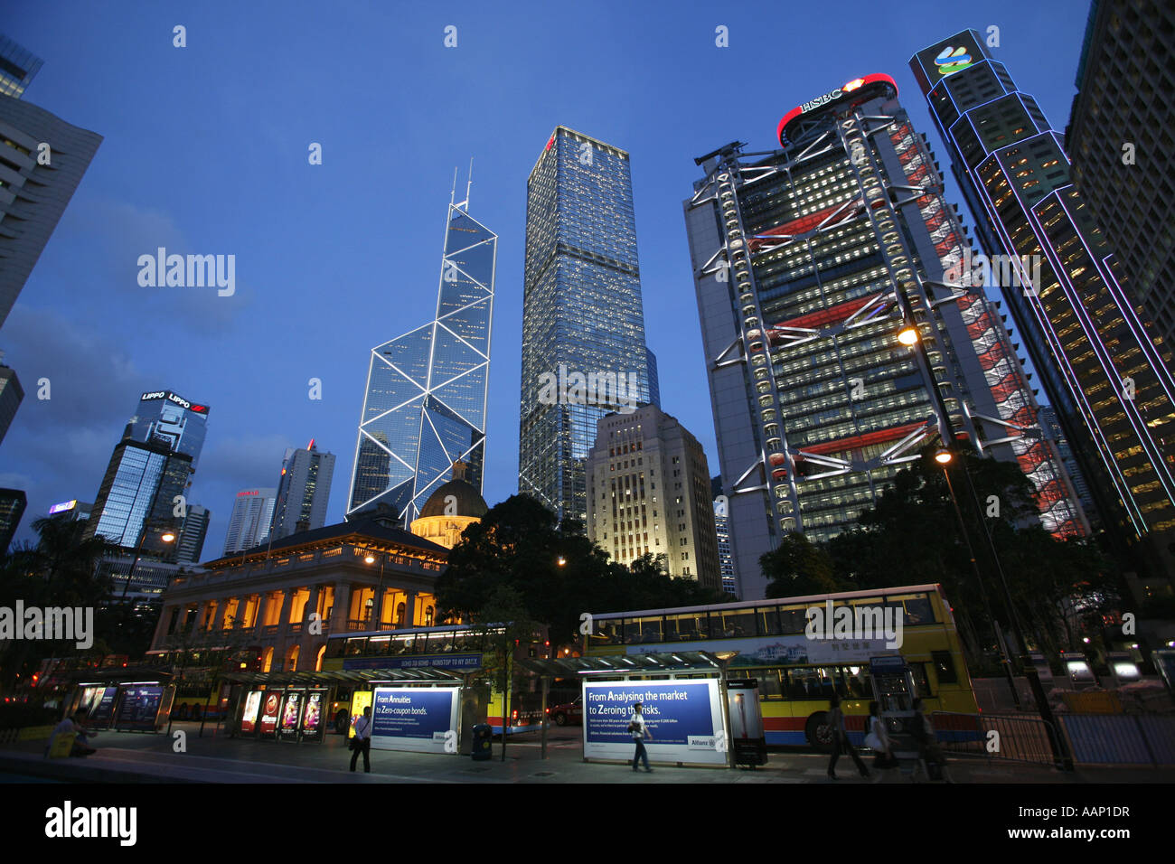 hong kong skyscrapers, bank of China and HSBC tower Stock Photo - Alamy