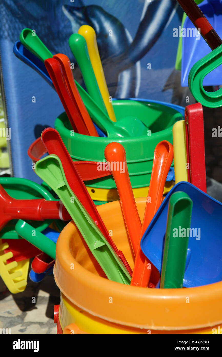 beach toys, buckets and spades Stock Photo - Alamy