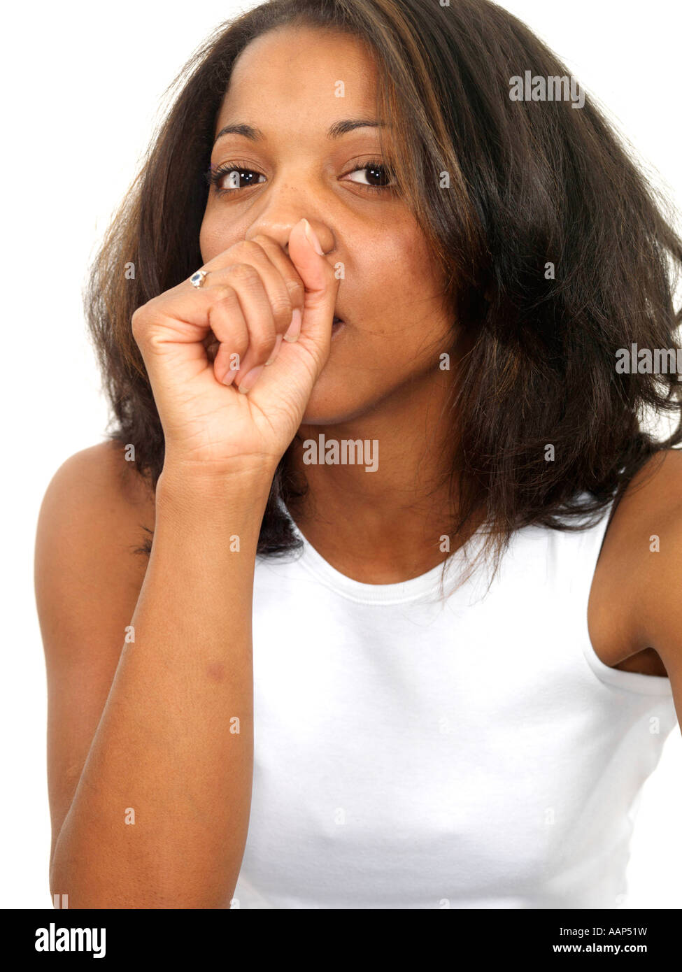 Young Woman Coughing Model Released Stock Photo - Alamy
