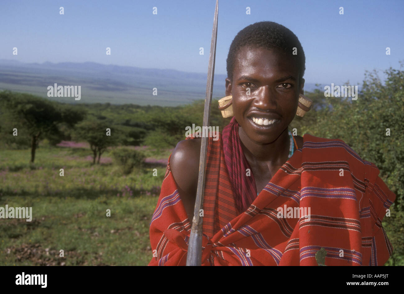 Maasai moran warrior spear hi-res stock photography and images - Alamy