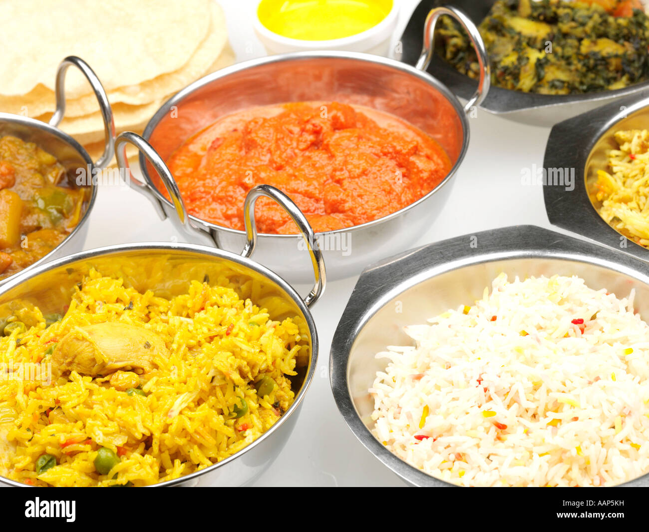 Fresh Indian Style Curry Buffet With A Selection Of Authentic Curries ...