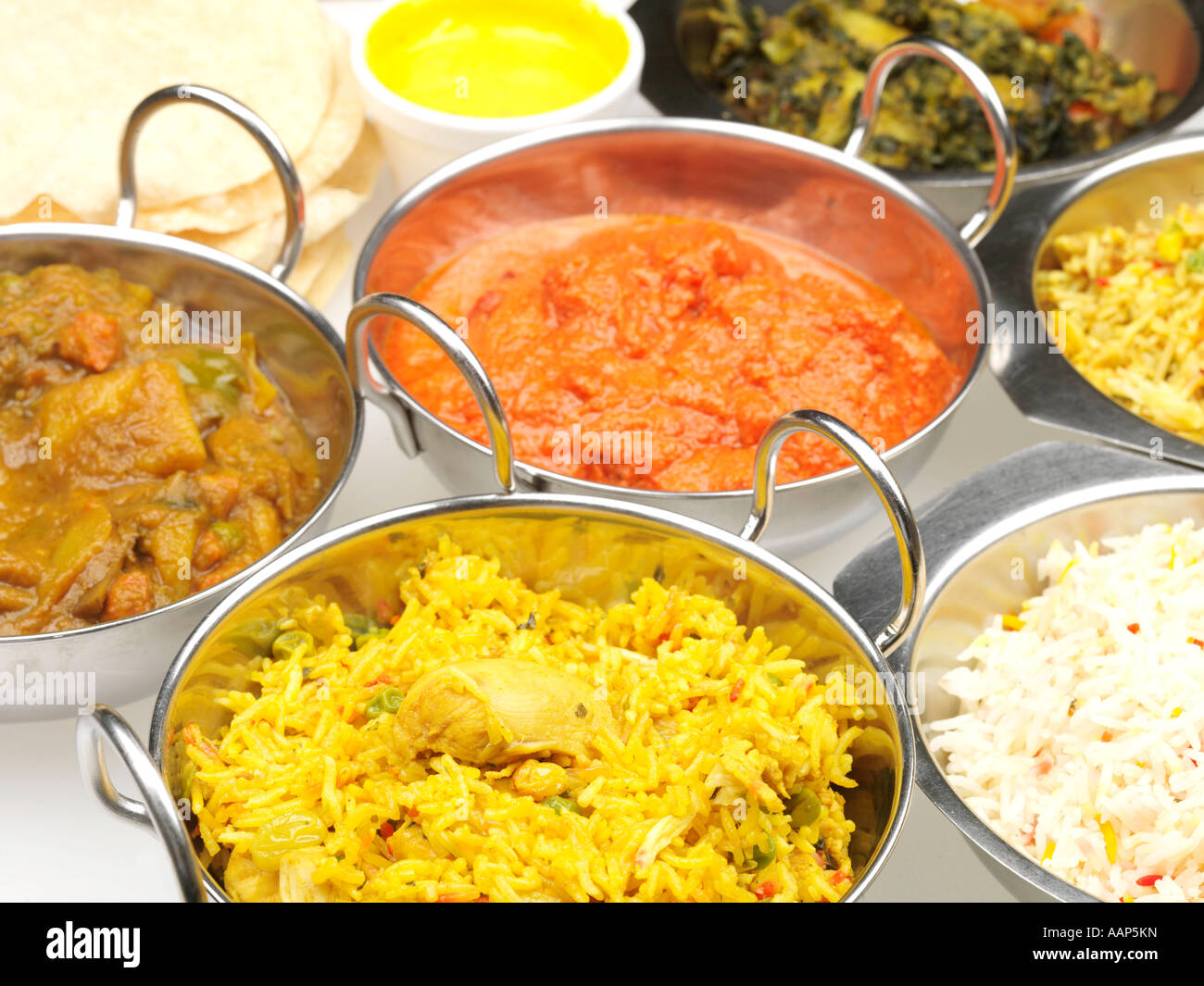 Fresh Indian Style Curry Buffet With A Selection Of Authentic Curries ...