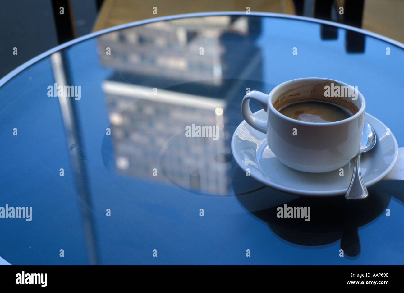 Coffee cup and Reflection Stock Photo - Alamy