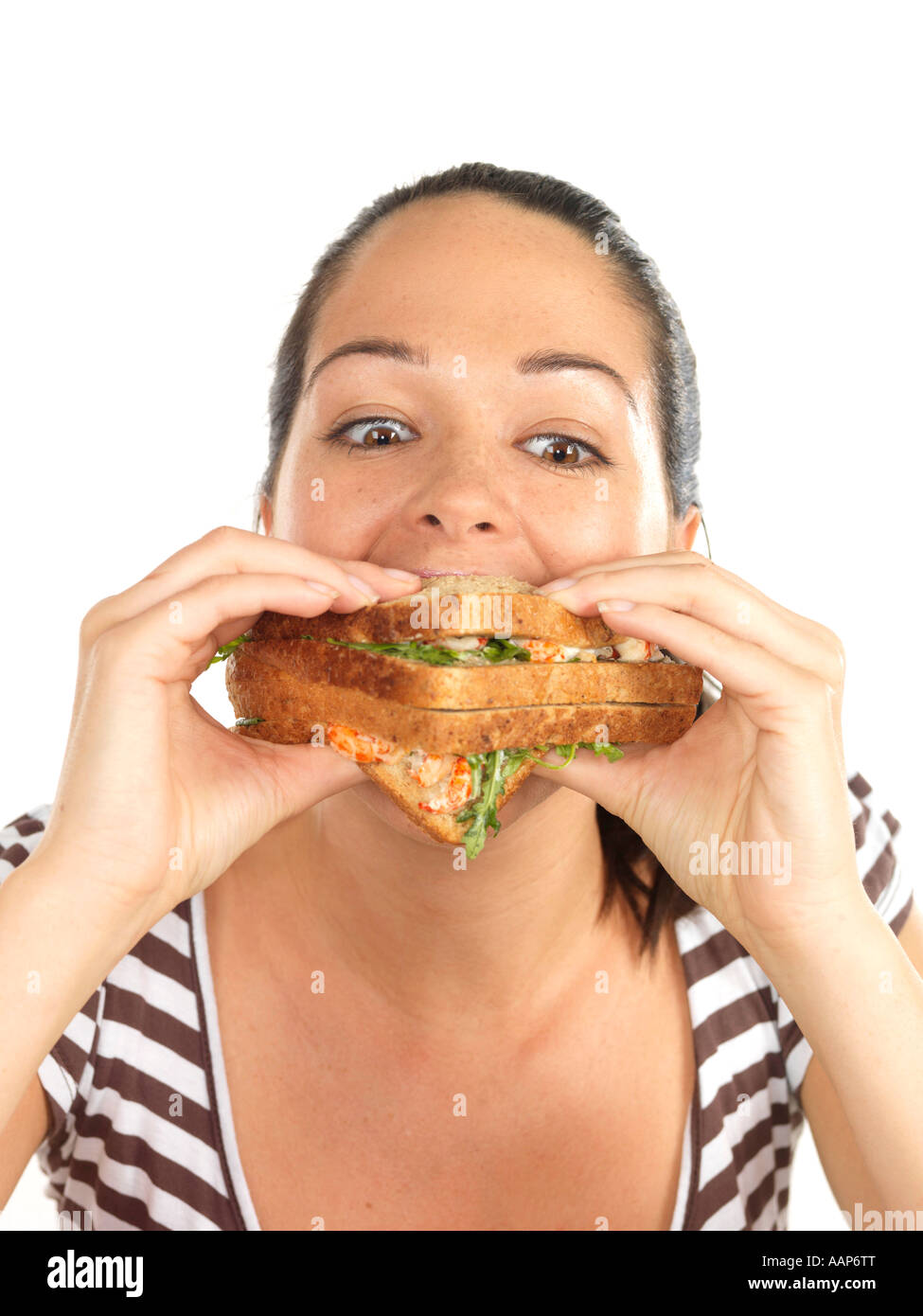 Young Woman Eating Sandwich Model Released Stock Photo - Alamy