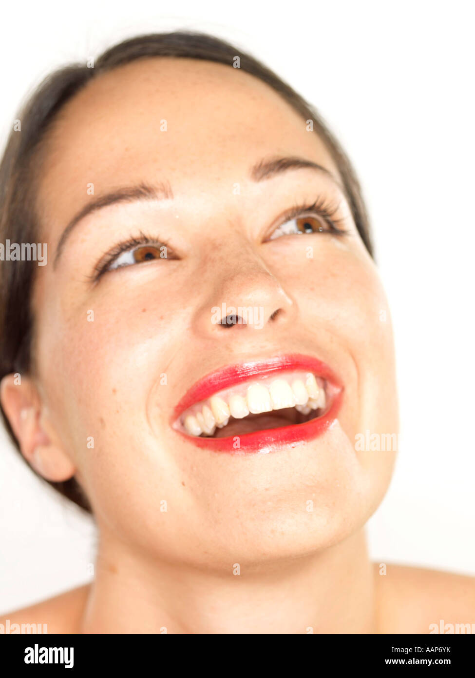Happy Laughing Young Woman Model Released Stock Photo - Alamy