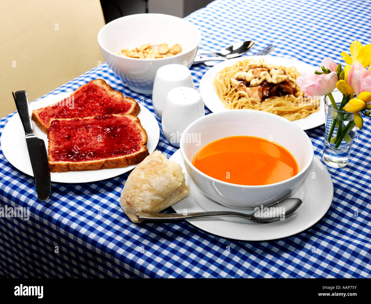 Breakfast and Lunch Stock Photo - Alamy