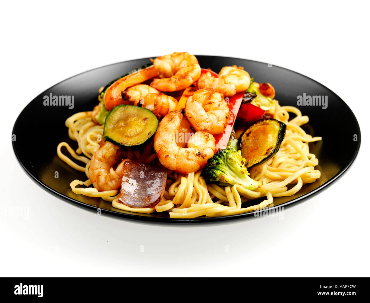 Freshly Prepared Chinese Style Home Cooked Stir Fried Tiger Prawns ...