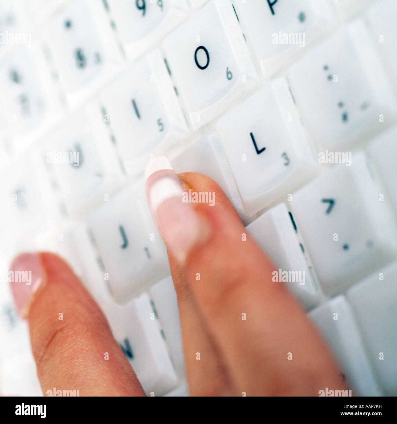 Young Woman Typing. Model Released Stock Photo - Alamy
