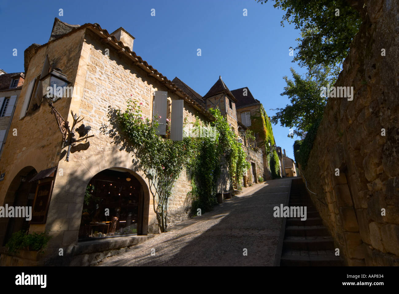Medieval architecture at Sarlat le Caneda Dordogne France Stock Photo ...
