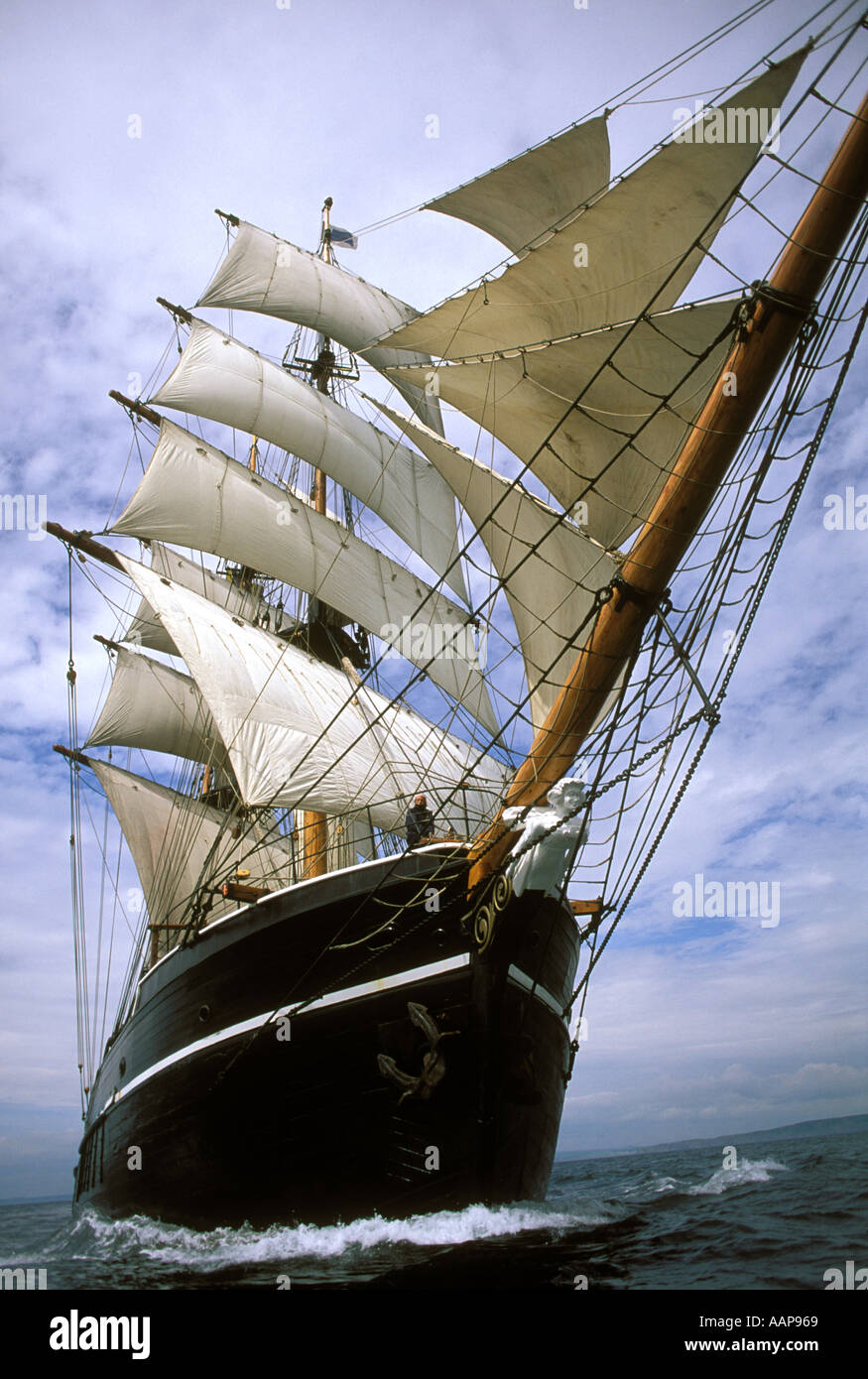 19th century 3 masted barque Kaskelot under sail Stock Photo - Alamy