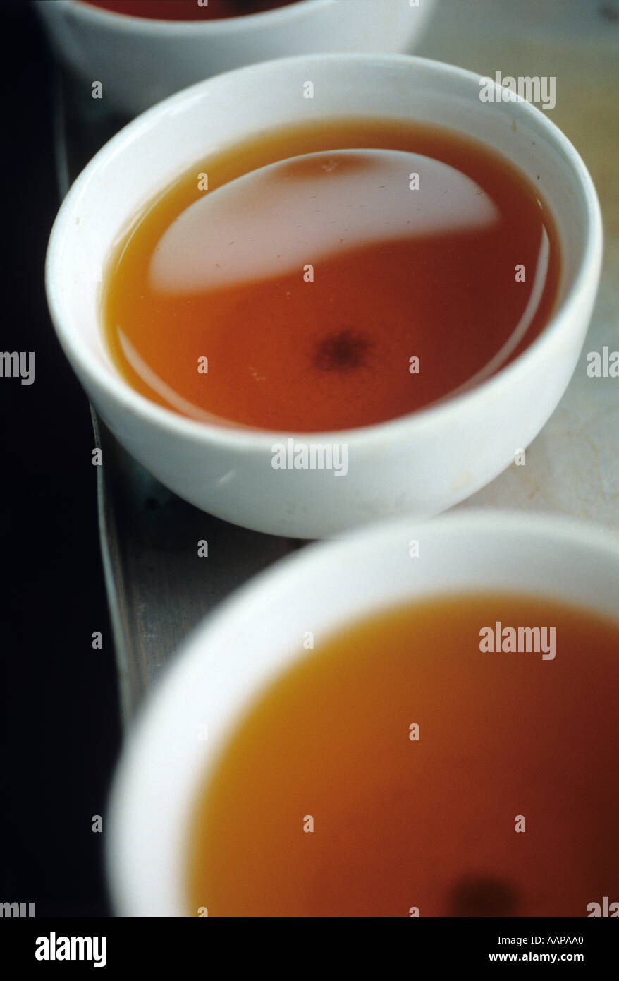 Tea samples at a tasting session in Sri Lanka Stock Photo - Alamy
