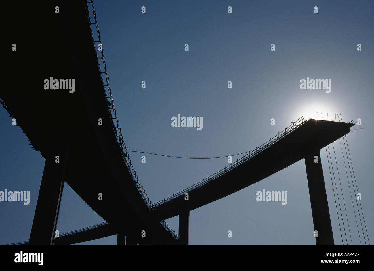 Gracefully curved freeway ramps under construction in Southern ...