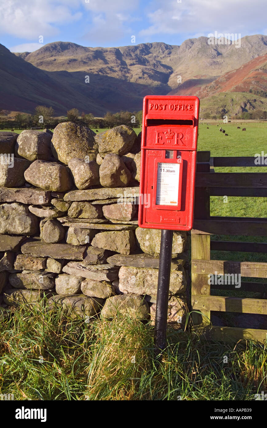 Traditional Post Office letter box, Great Langdale, in the Lake ...