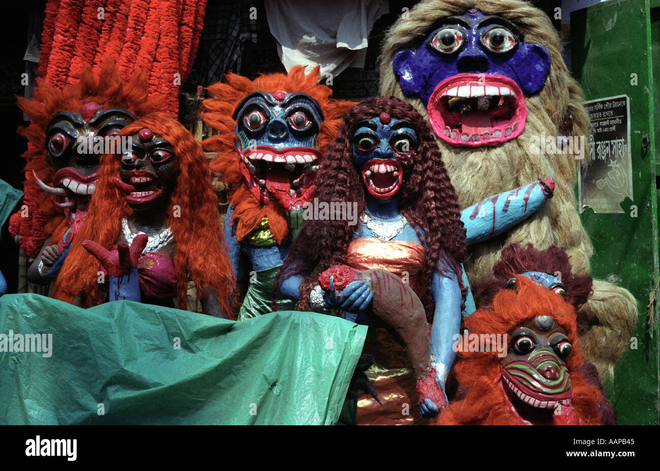 Ghouls and monsters for Kali puja Calcutta India Stock Photo - Alamy