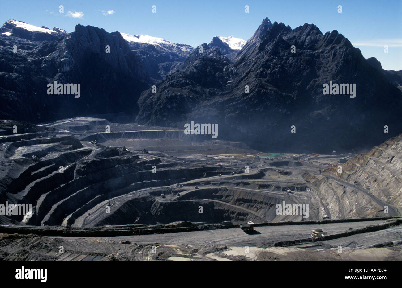 Indonesia West Irian Freeport copper and gold mine in Papua Stock Photo ...