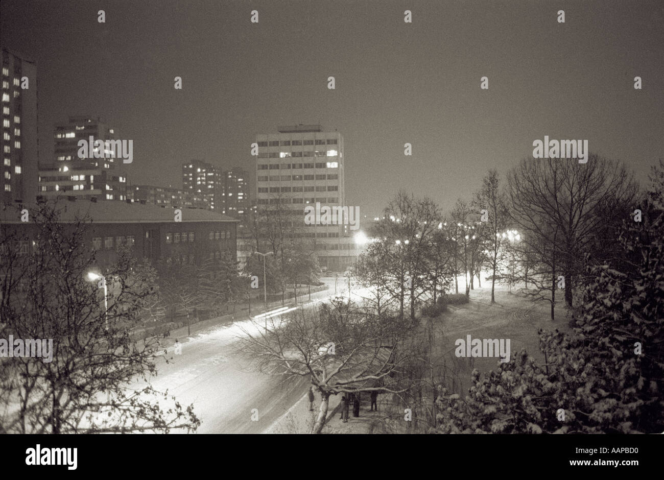 Winter night, Tuzla, Bosnia Stock Photo - Alamy