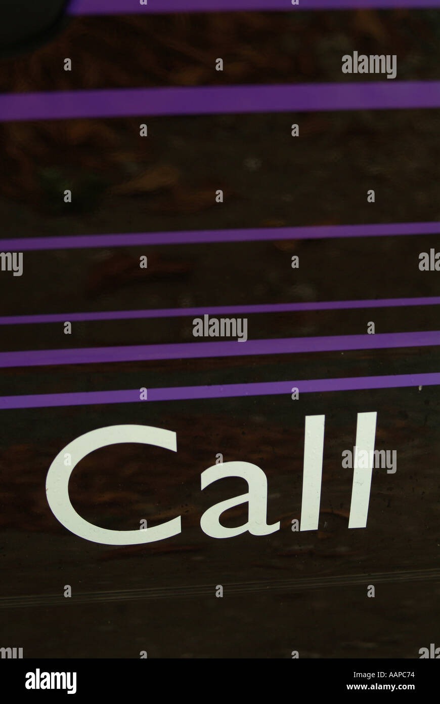 the word call vinyl lettering on a black door Stock Photo - Alamy