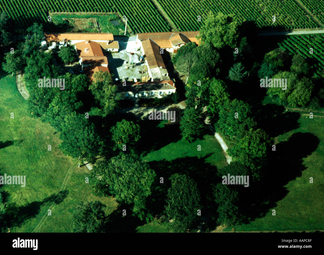Aerial view of French Chateau Magence Bordeaux region Stock Photo - Alamy