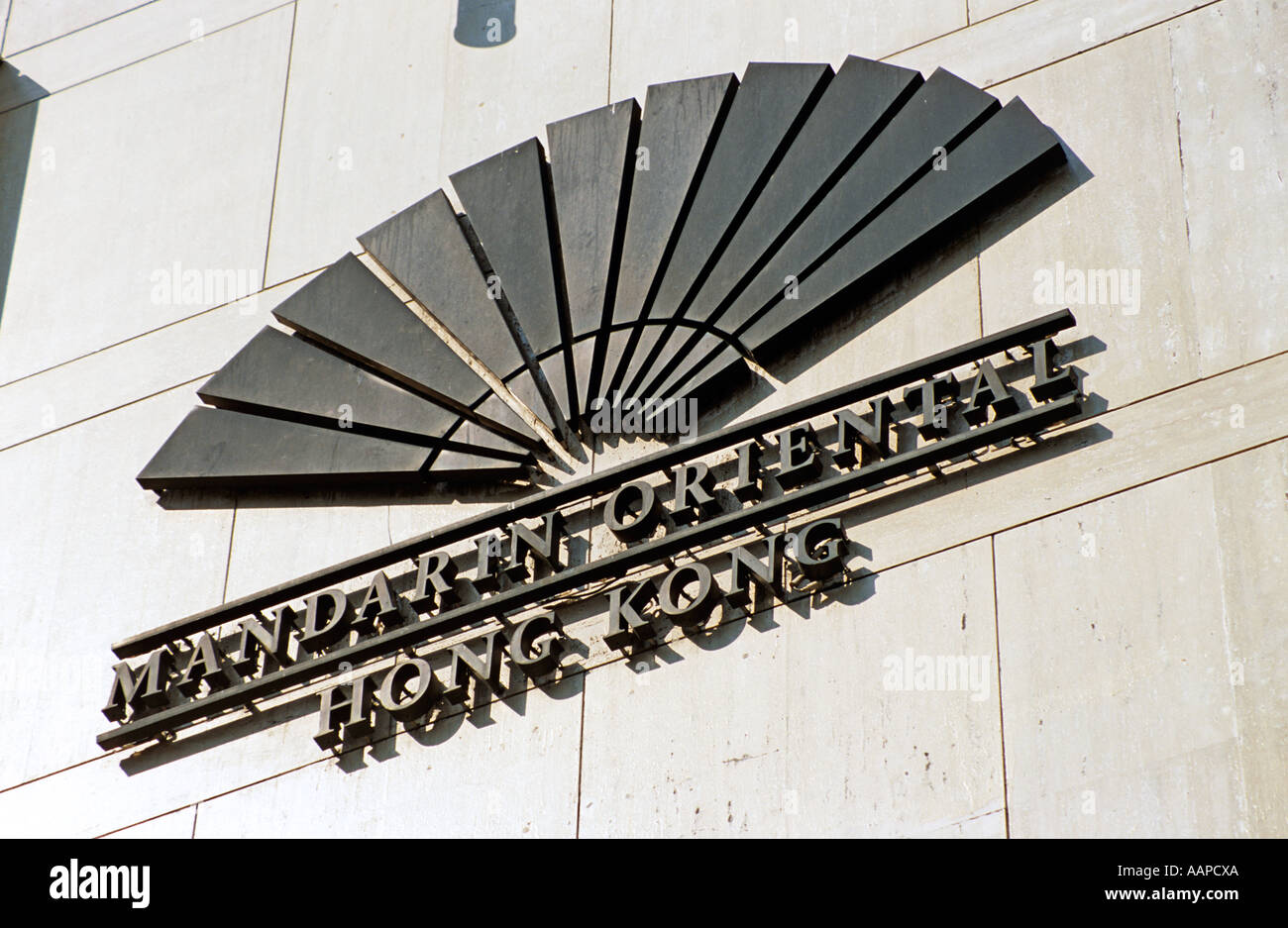 Mandarin Oriental Hotel sign, Financial District, Hong Kong, China ...