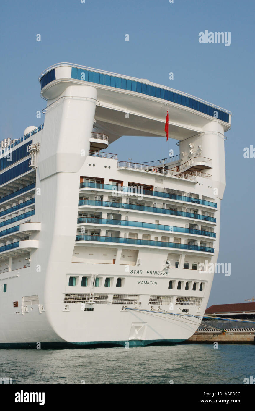 Stern of the cruise ship Star Princess in Venice. The handle at the top ...