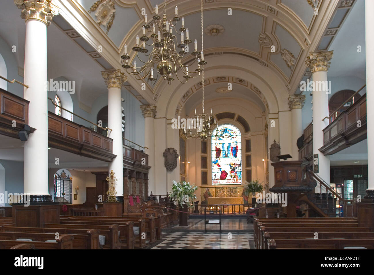 Interior of St Botolphs Church Bishopsgate City of London GB UK Stock ...