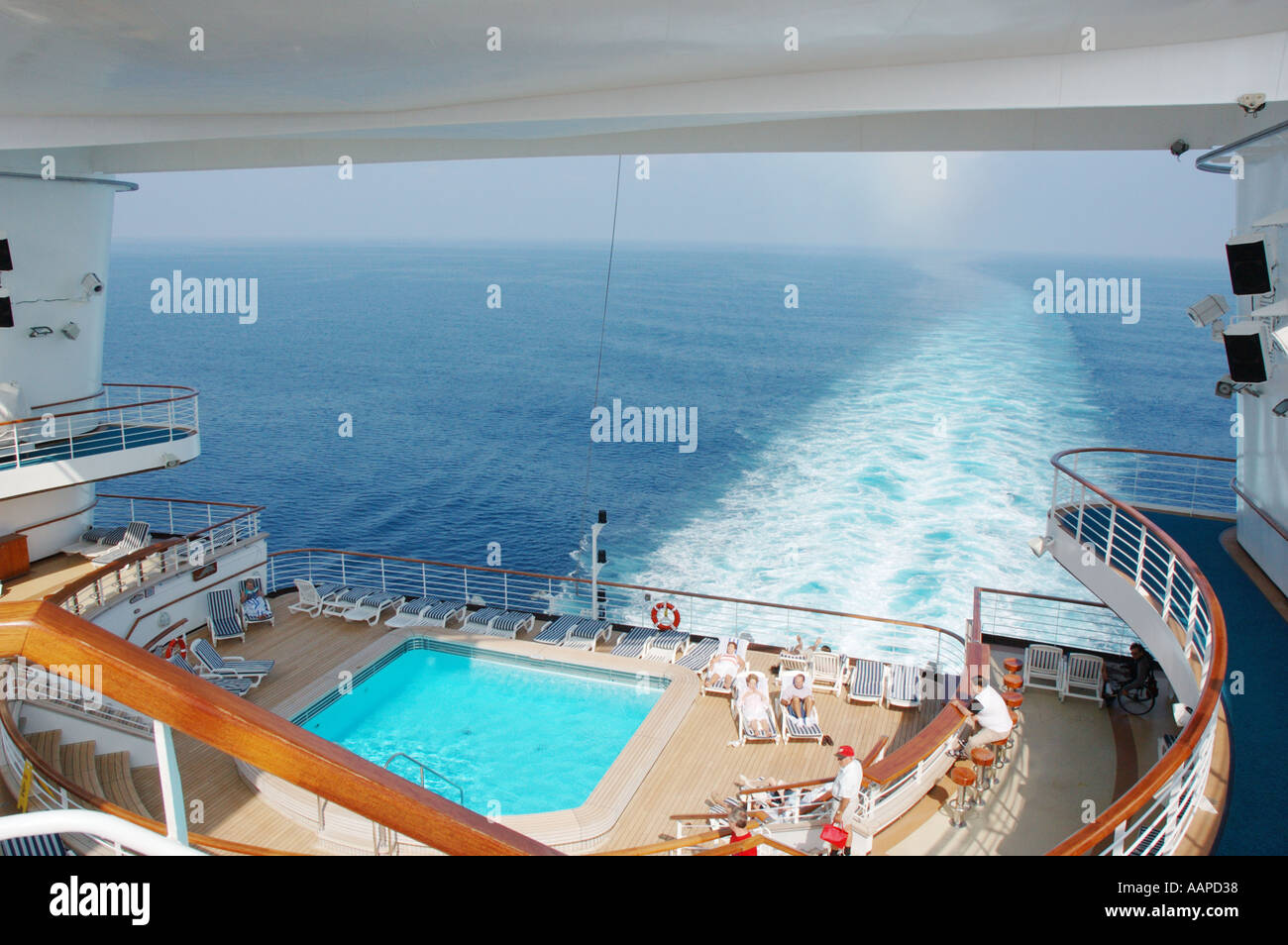 Swimming pool at the stern of the cruise ship Star Princess Stock Photo ...