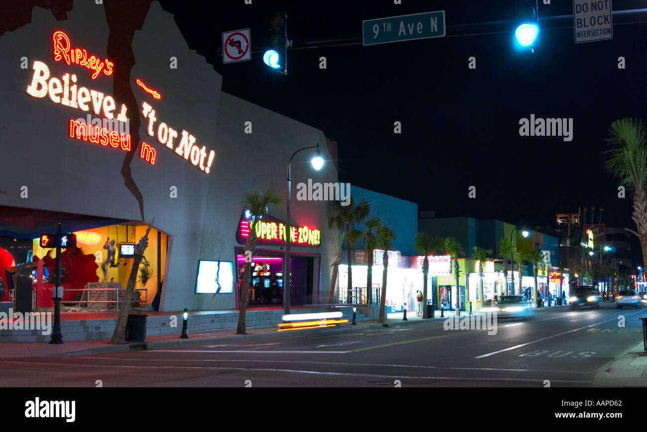 Ripley’s Believe It or Not museum illuminated at night on the strip in ...